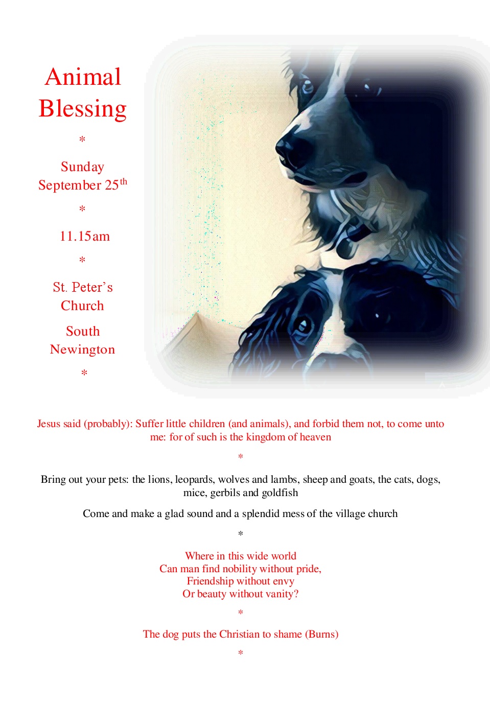 Animal Blessing – South Newington Village